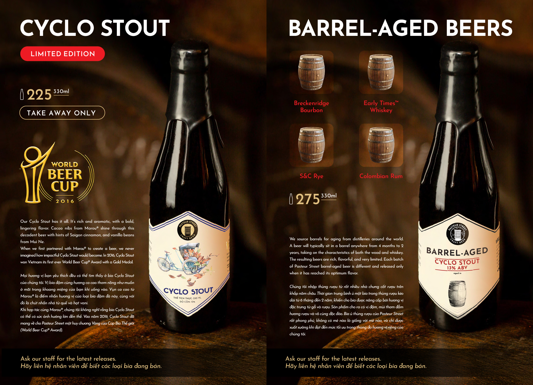 MENU - Pasteur Street Craft Beer | Bia Thủ Công Tiên Phong Tại Việt Nam